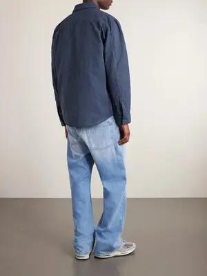 Stone Island Ghost Garment-dyed Cotton And Linen-canvas Overshirt