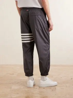 Thom Browne Tapered Striped Ripstop Sweatpants - Gray