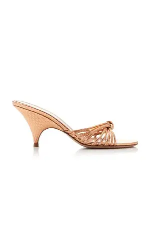 GIANVITO ROSSI Snakeskin Sandals - Metallic