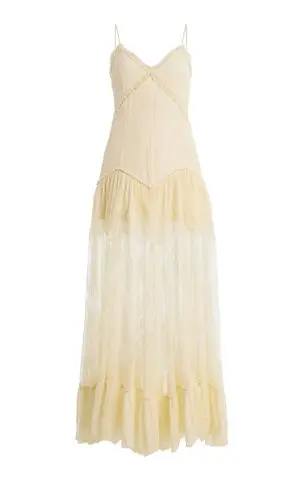 DE LA VALI Exclusive Kala Lace Midi Dress - Ivory