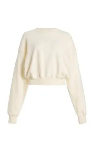 Eterne Cropped Crewneck Sweatshirt - Ivory