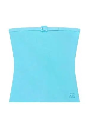 COURREGES Buckle Detail Tube Top - Blue