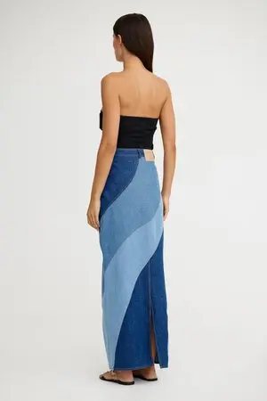 Significant Other Saskia Maxi Denim Skirt - Indigo