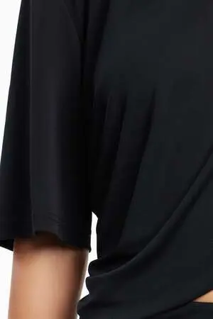 Significant Other Asymmetrical Draped Mini Dress With Waist Cut-out