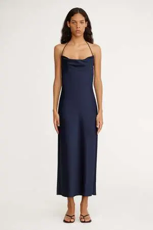 Significant Other Viscose Polyester Midi Dress - Midnight