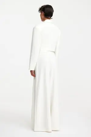 Significant Other Wide-shoulder Cropped Blazer - Chalk