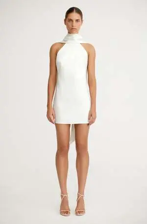 Significant Other Lucile Halter Mini Dress - Bone