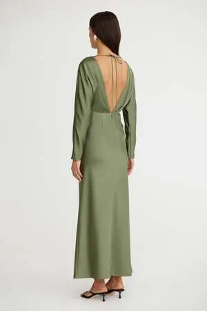 Significant Other Lucile Long Sleeve Maxi Dress - Pesto