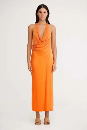 Significant Other Satin Midi Dress - Paprika