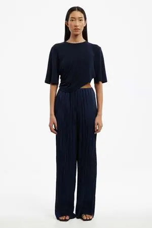 Significant Other Pleated Satin Twill Wide-leg Pant