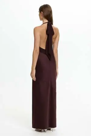 Significant Other Devlyn Halter Maxi Dress - Chocolate