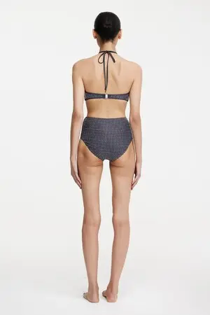 Significant Other High-waisted Brief With Rhinestone Embellishments - Charcoal