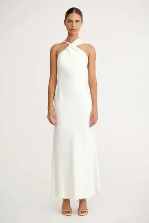 Women's Maxi Evening Dresses with Cross-Back Straps
