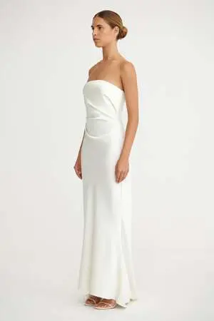Significant Other Lucile Strapless Satin Gown - Bone