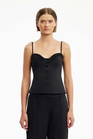 Significant Other Bodice Style Top With Satin Trim