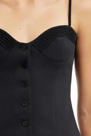 Significant Other Bodice Style Top With Satin Trim