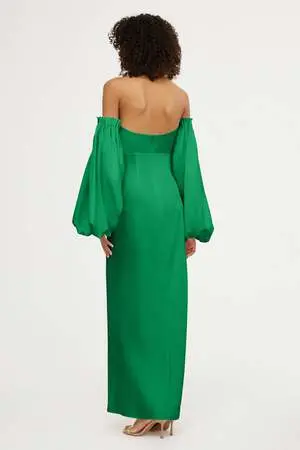 Significant Other Satin Off-the-shoulder Midi Dress
