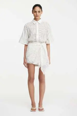 Significant Other Embroidered Mesh Mini Skirt