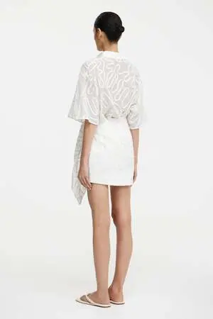 Significant Other Embroidered Mesh Mini Skirt