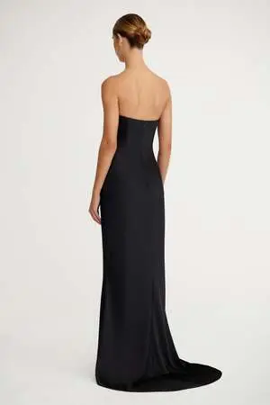 Significant Other Lucile Strapless Satin Gown - Black