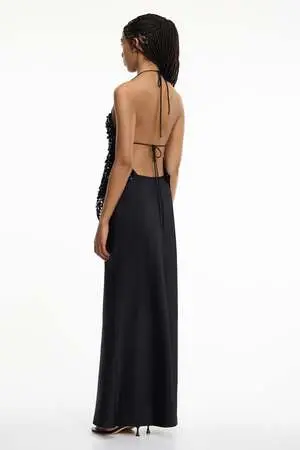 Significant Other Tula Bias Satin Skirt - Black