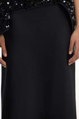 Significant Other Tula Bias Satin Skirt - Black