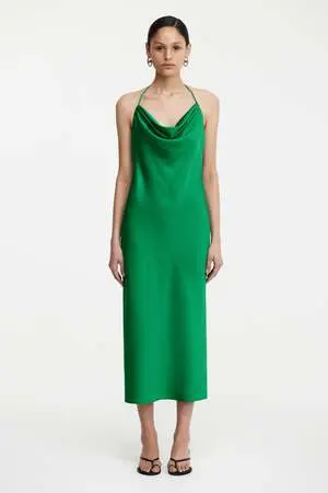 Significant Other Viscose Polyester Midi Dress - Emerald
