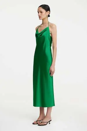 Significant Other Viscose Polyester Midi Dress - Emerald