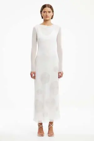 Significant Other Sheer Beaded Maxi Dress - Ivory