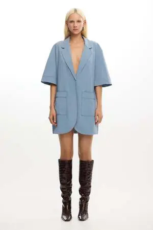 Significant Other Single-breasted Mini Dress With D-ring Waist Tie