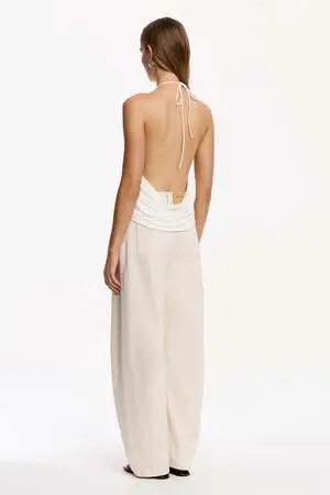 Significant Other Sleeveless Deep V-neck Cowl Drape Top