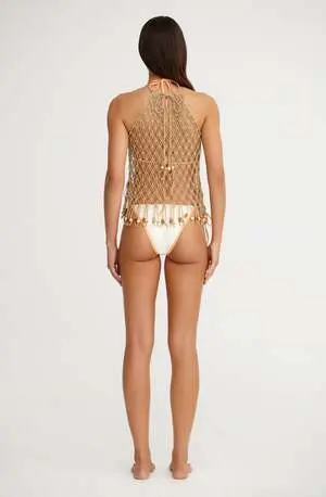 Significant Other Macramé Halter Top With Resin Bead Details