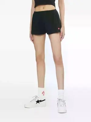 AAPE BY *A BATHING APE Heart-motif Cotton Shorts - Black