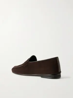 Rubinacci Suede Penny Loafers - Brown