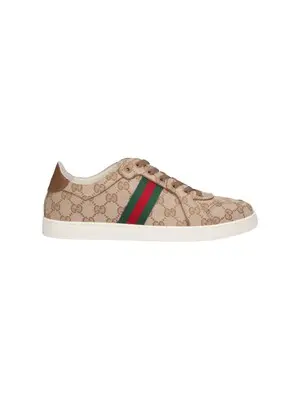Gucci Gucci "Stretch" GG Pattern Canvas Sneakers Beige