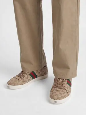 Gucci Stretch" Gg Pattern Canvas Sneakers - Beige