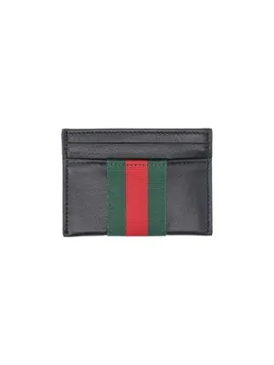 Gucci Card Holder "web Trademark - Black