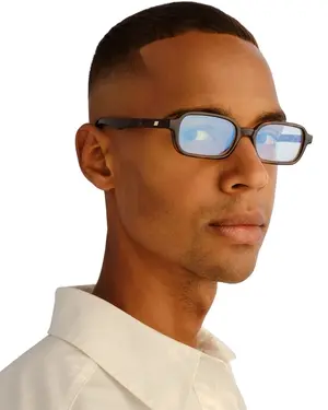 Le Specs Pilferer Rectangular Blue Light Glasses, 53mm - Tort