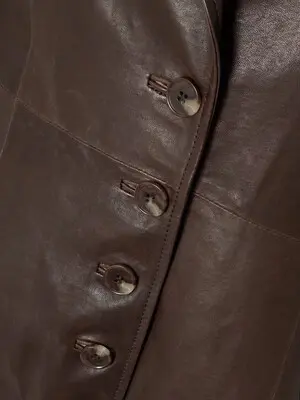 Nour Hammour Monica Paneled Leather Blazer