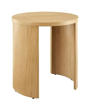 MODWAY Aspect Round Wood End Table - Oak