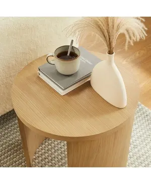 MODWAY Aspect Round Wood End Table