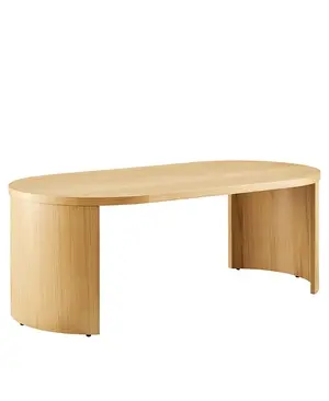 MODWAY Aspect Oval Wood Coffee Table - Oak