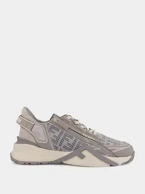 Fendi Flow Mesh And Suede Sneakers - Grey
