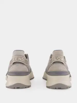 Fendi Flow Mesh And Suede Sneakers - Grey