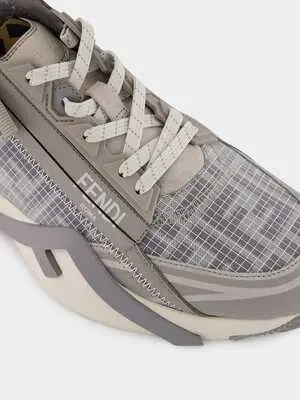 Fendi Flow Mesh And Suede Sneakers - Grey