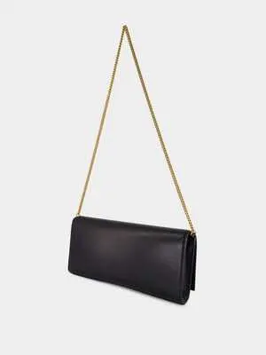 Saint Laurent Kate Clutch In Grain De Poudre Leather - Black