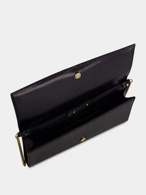 Saint Laurent Kate Clutch In Grain De Poudre Leather - Black