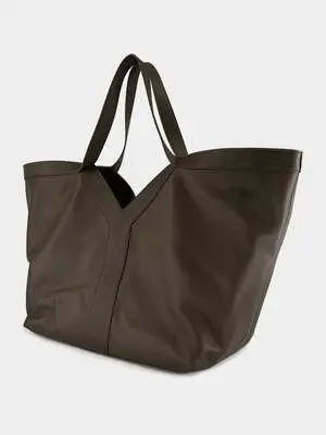 Saint Laurent Y Tote In Leather - Green