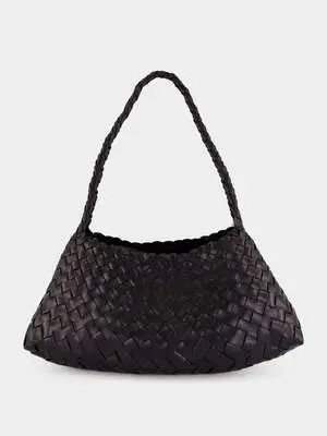 Dragon Diffusion Rosanna Woven Leather Baguette - Black