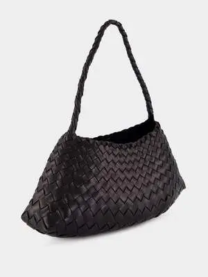 Dragon Diffusion Rosanna Woven Leather Baguette - Black